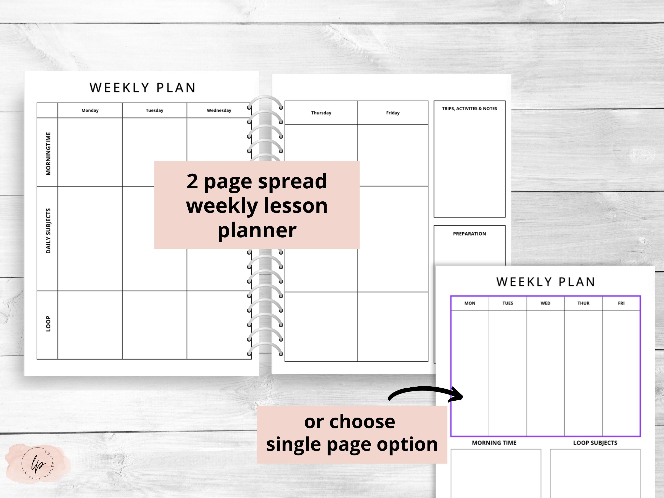 Minimalist Homeschool Planner | Printable Charlotte Mason Style Loop ...