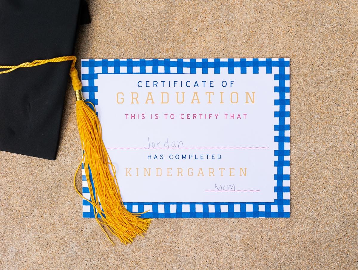 Printable Graduation Certificate Pre-k, Kindergarten, Grades First ...