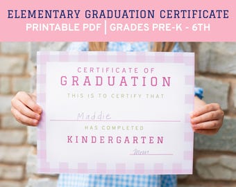 Printable Graduation Certificate Pre-k, Kindergarten, Grades First ...