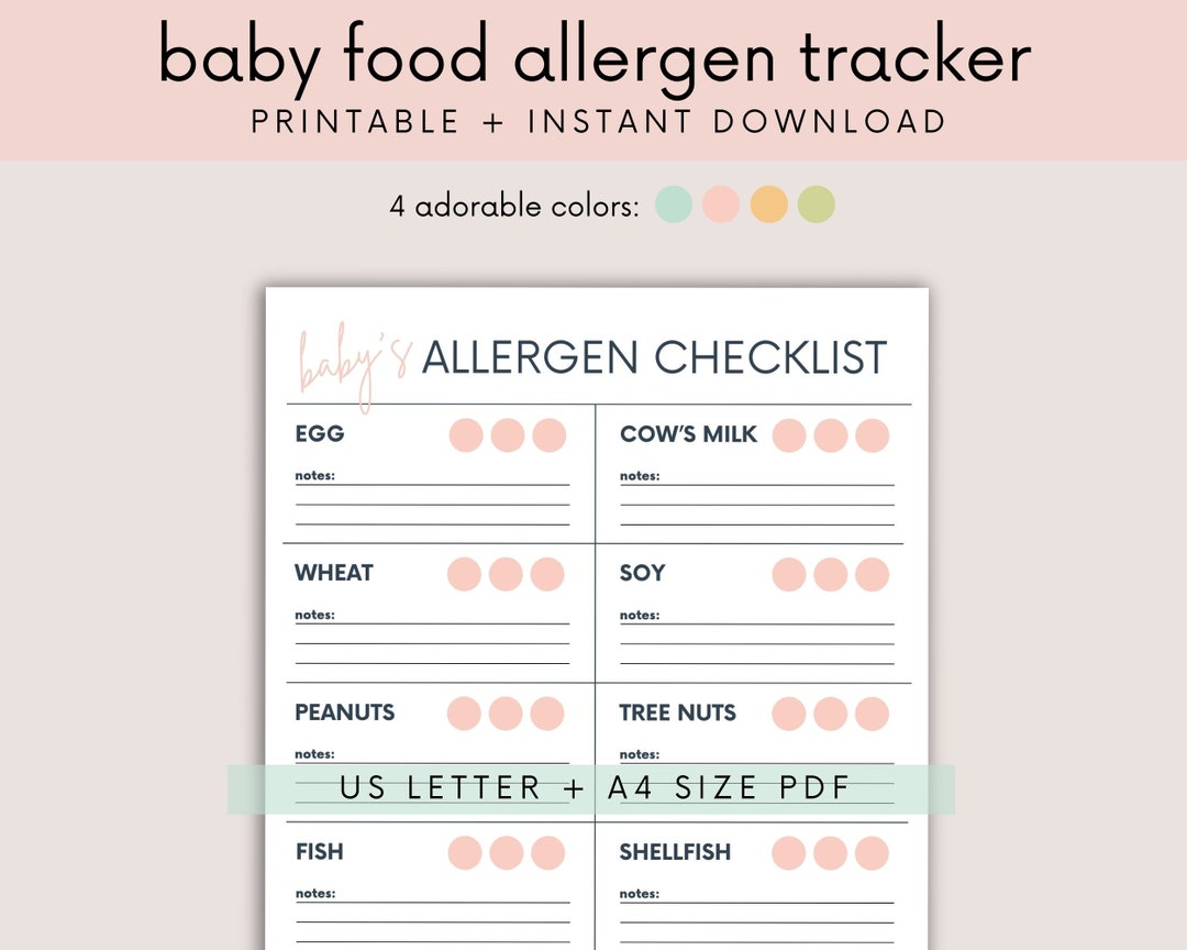 Baby Food Allergen Tracker for Introducing Solids | First Foods ...