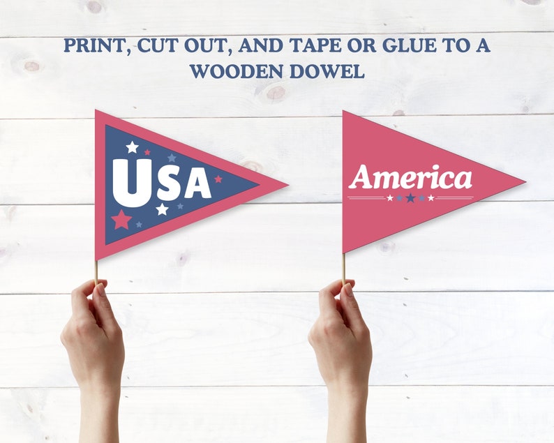 Banderas de banderines imprimibles de EE. UU. Patrióticos // Banderas ...