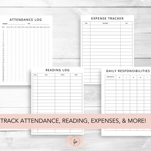 Full Year Minimalist Homeschool Planner PDF Printable Homeschool Lesson ...