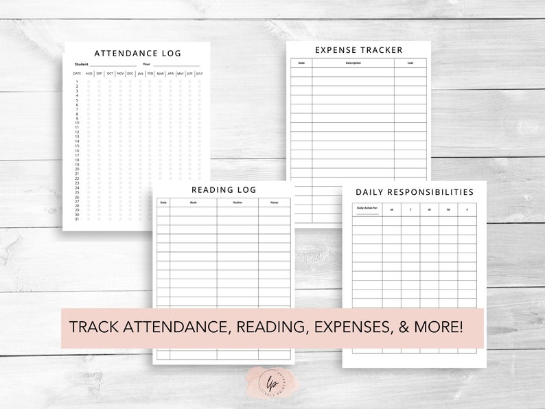 Full Year Minimalist Homeschool Planner PDF Printable Homeschool Lesson ...