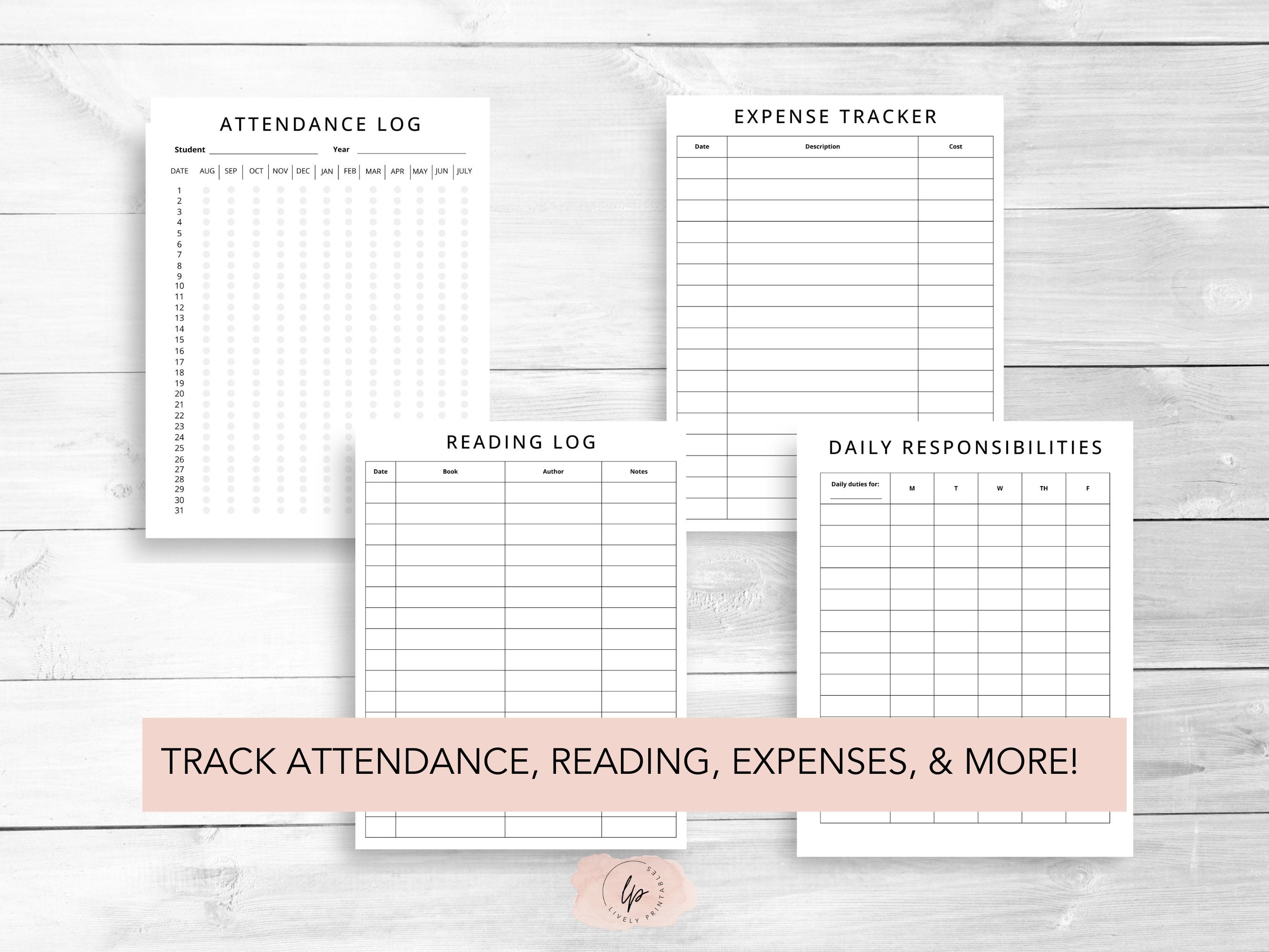Full Year Minimalist Homeschool Planner PDF Printable Homeschool Lesson ...