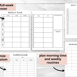 Full Year Minimalist Homeschool Planner PDF Printable Homeschool Lesson ...
