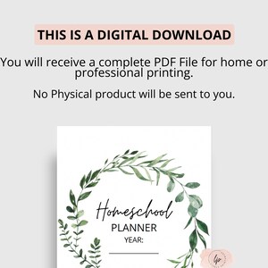 Full Year Minimalist Homeschool Planner PDF Printable Homeschool Lesson ...