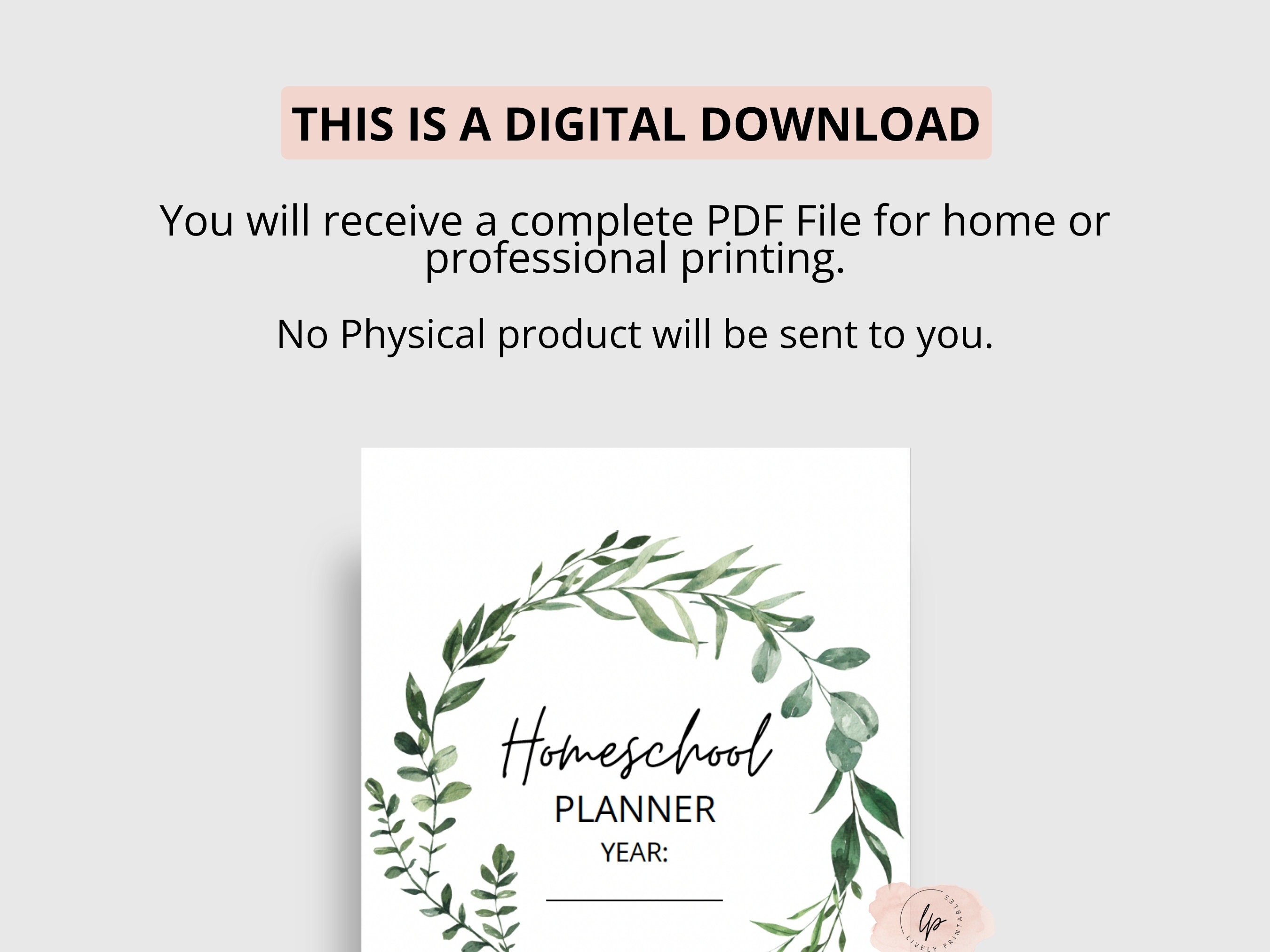 Full Year Minimalist Homeschool Planner PDF Printable Homeschool Lesson ...