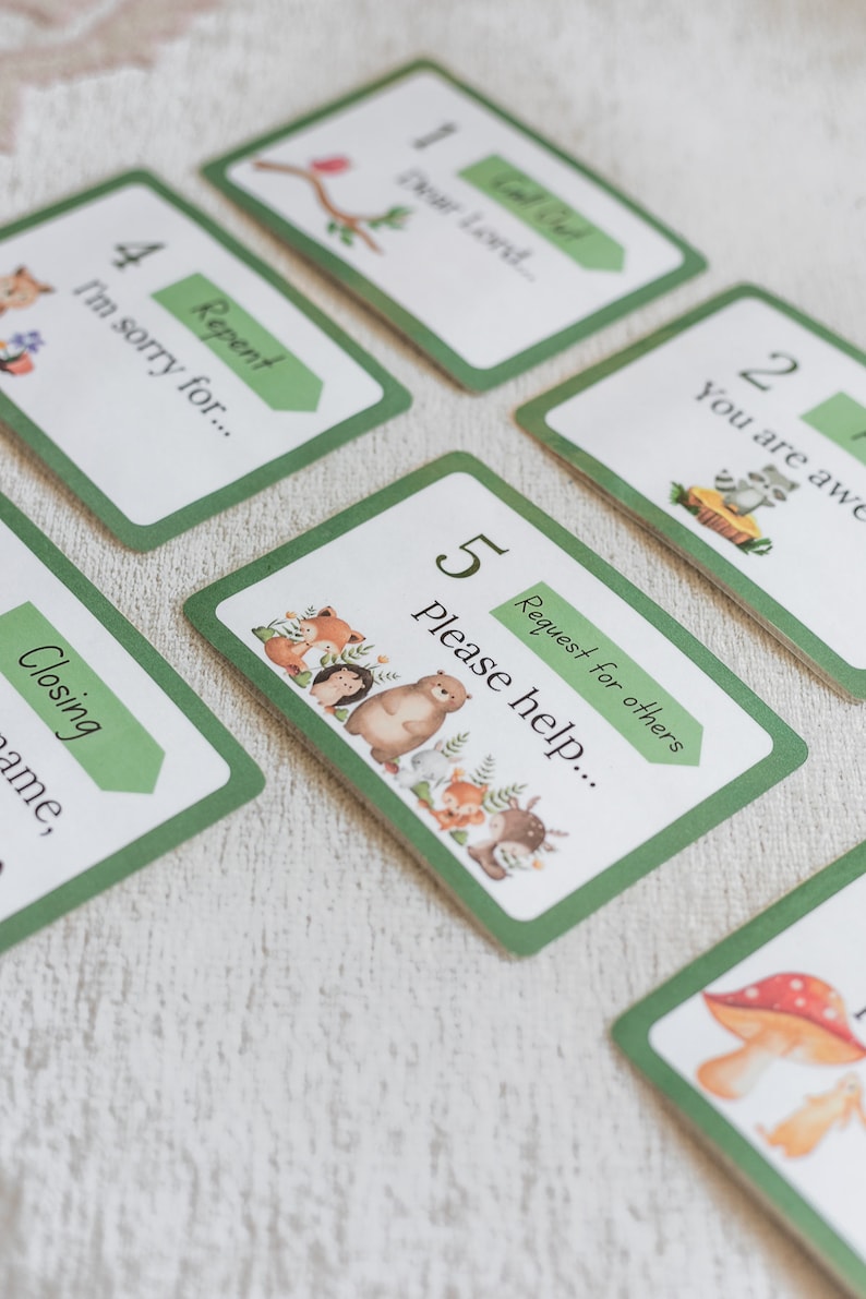 Printable How to Pray Cards for Kids, Teach Little Kids to Pray With ...