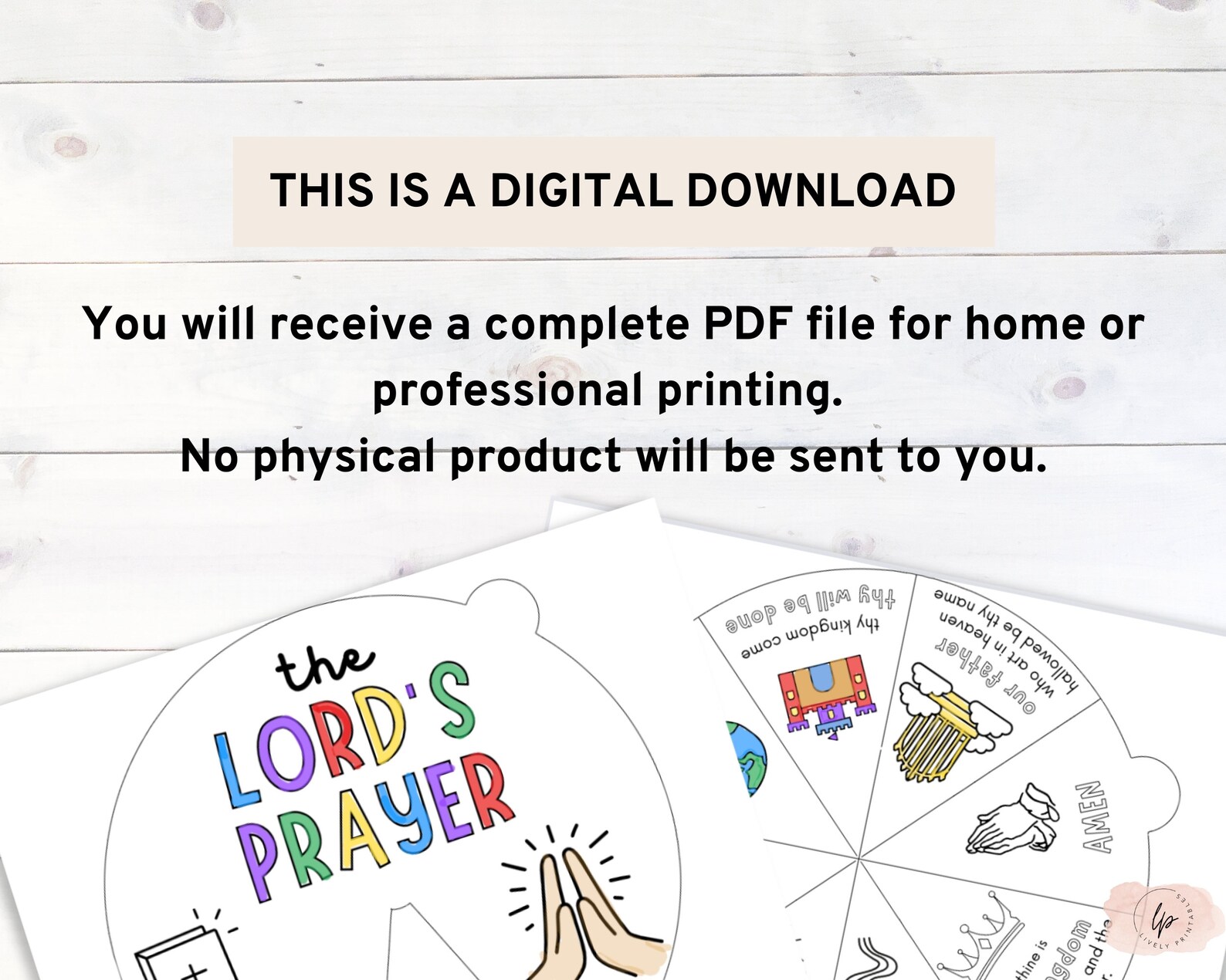 The Lord's Prayer Spinner Wheel Printable Coloring Activity for Kids ...
