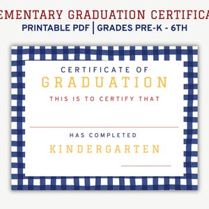 Printable Graduation Certificate Pre-k, Kindergarten, Grades First ...