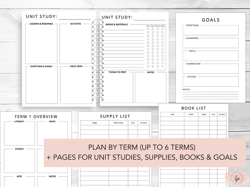 Full Year Minimalist Homeschool Planner PDF Printable Homeschool Lesson ...