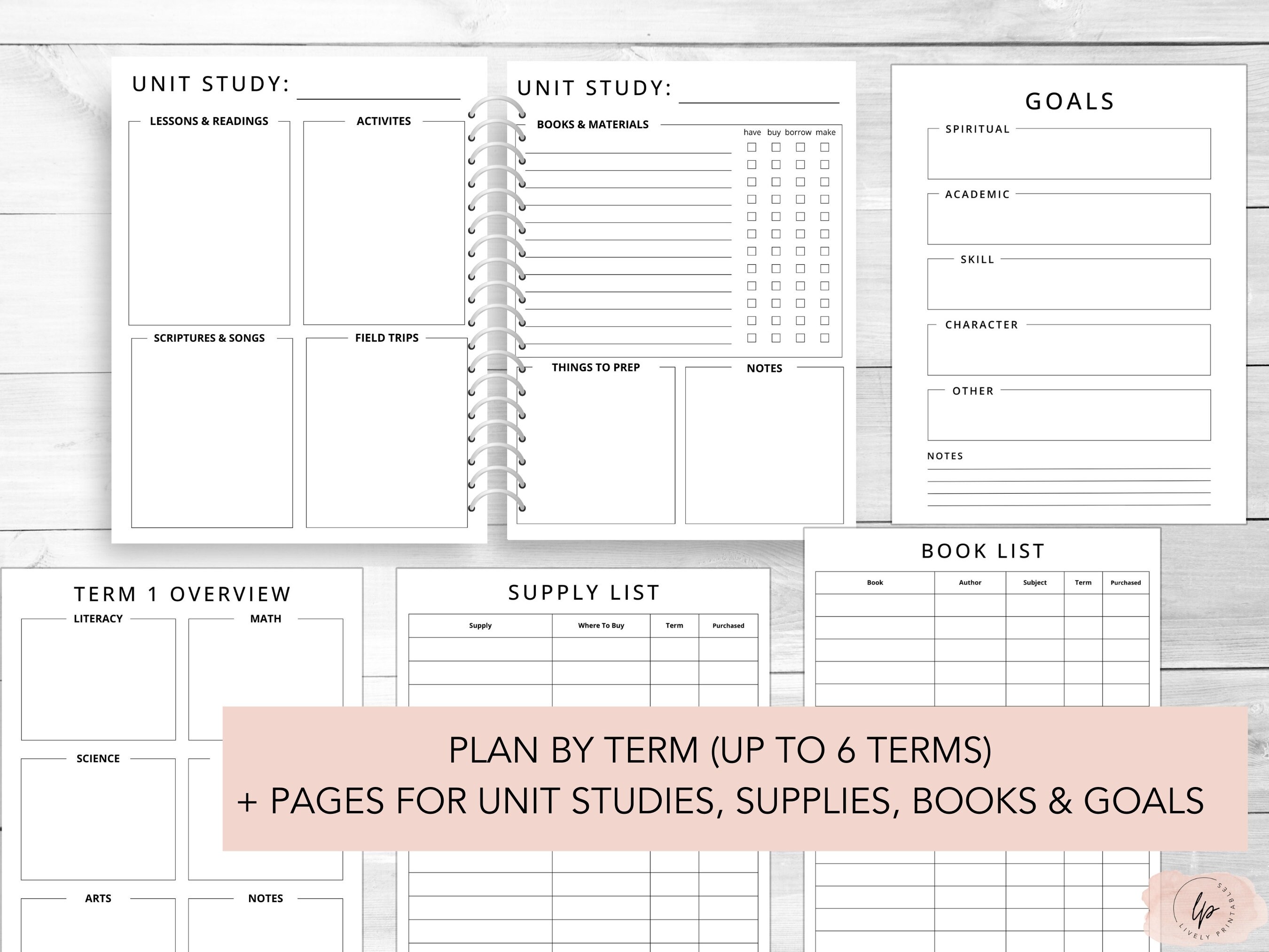 Full Year Minimalist Homeschool Planner PDF Printable Homeschool Lesson ...
