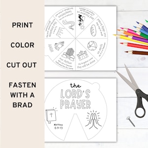 The Lord's Prayer Spinner Wheel Printable Coloring Activity for Kids ...