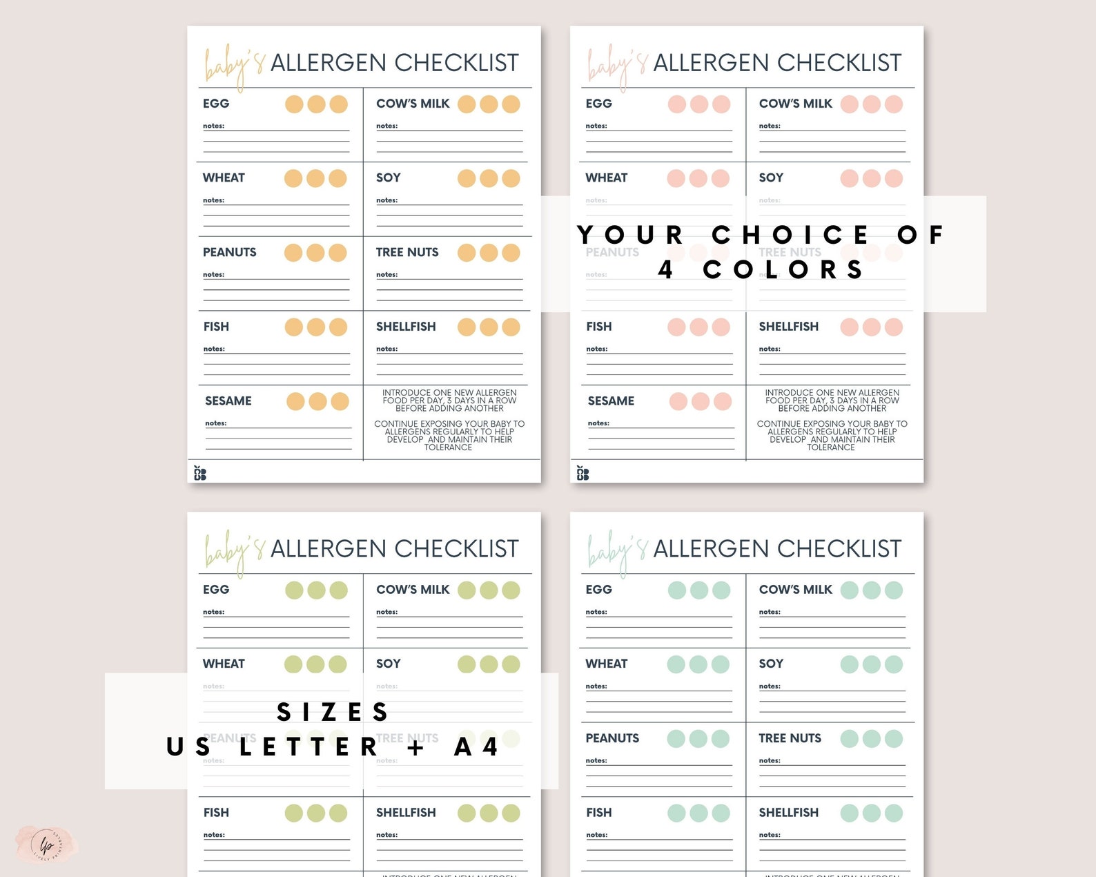Baby Food Allergen Tracker for Introducing Solids | First Foods ...