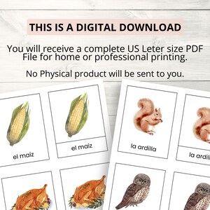 Fall Spanish 3 Part Cards | Spanish Themed Printable Flashcards ...