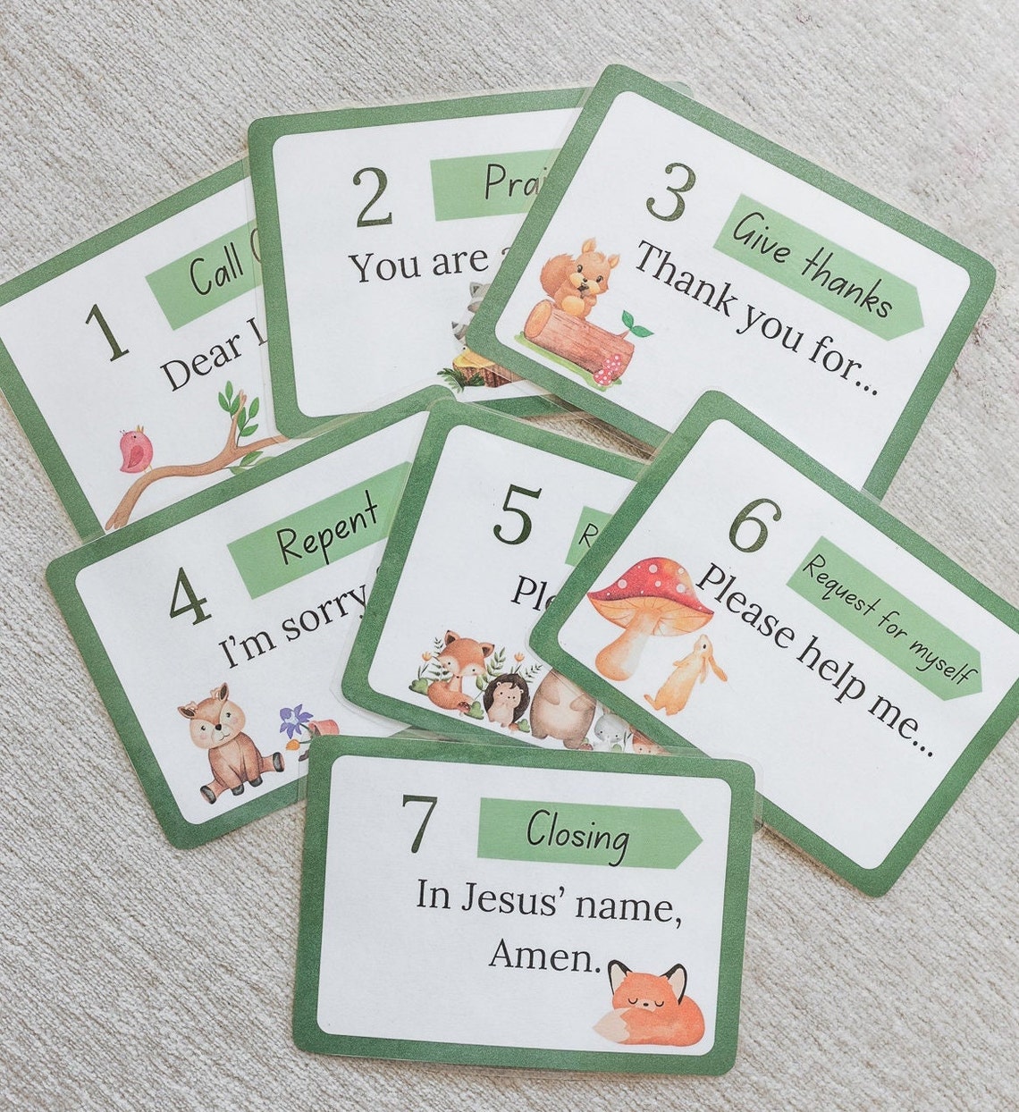 Printable How to Pray Cards for Kids, Teach Little Kids to Pray With ...
