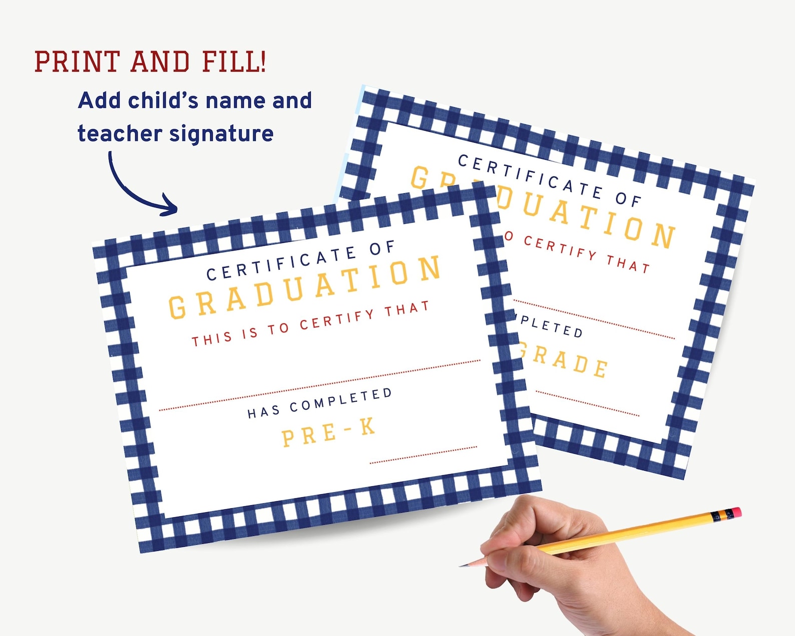 Printable Graduation Certificate Pre-k, Kindergarten, Grades First ...