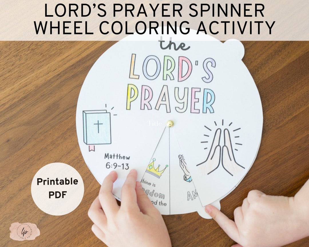 The Lord's Prayer Spinner Wheel Printable Coloring Activity for Kids ...
