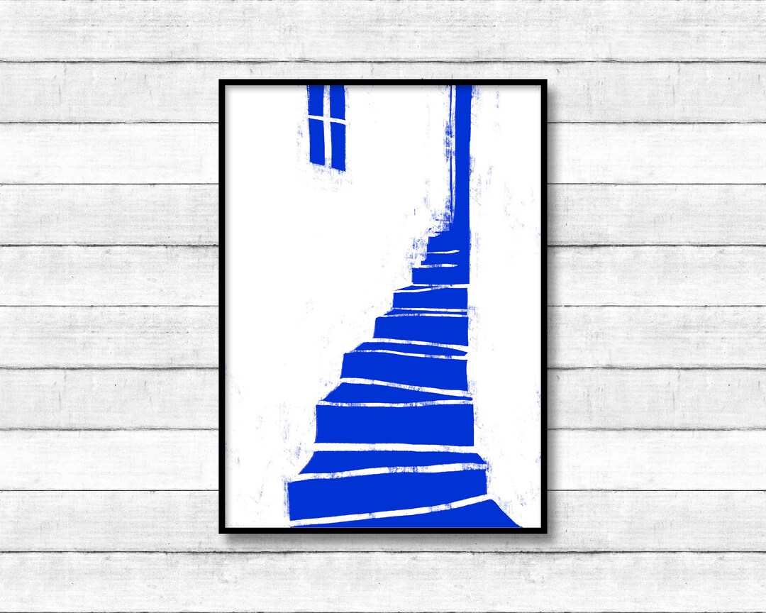 GREEK STYLE POSTER Santorini Vibe Stairs - Etsy