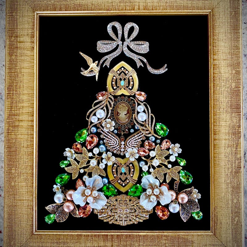 Jewelry Christmas Tree Framed - Etsy