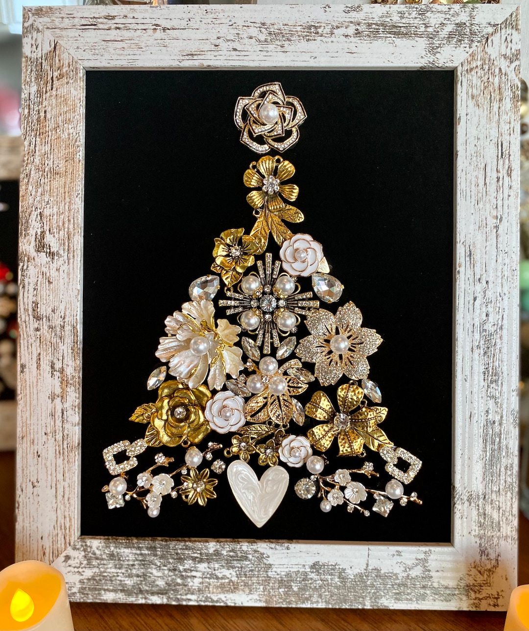 Spectacular Jewelry Art Christmas Tree Framed 8x10 - Etsy