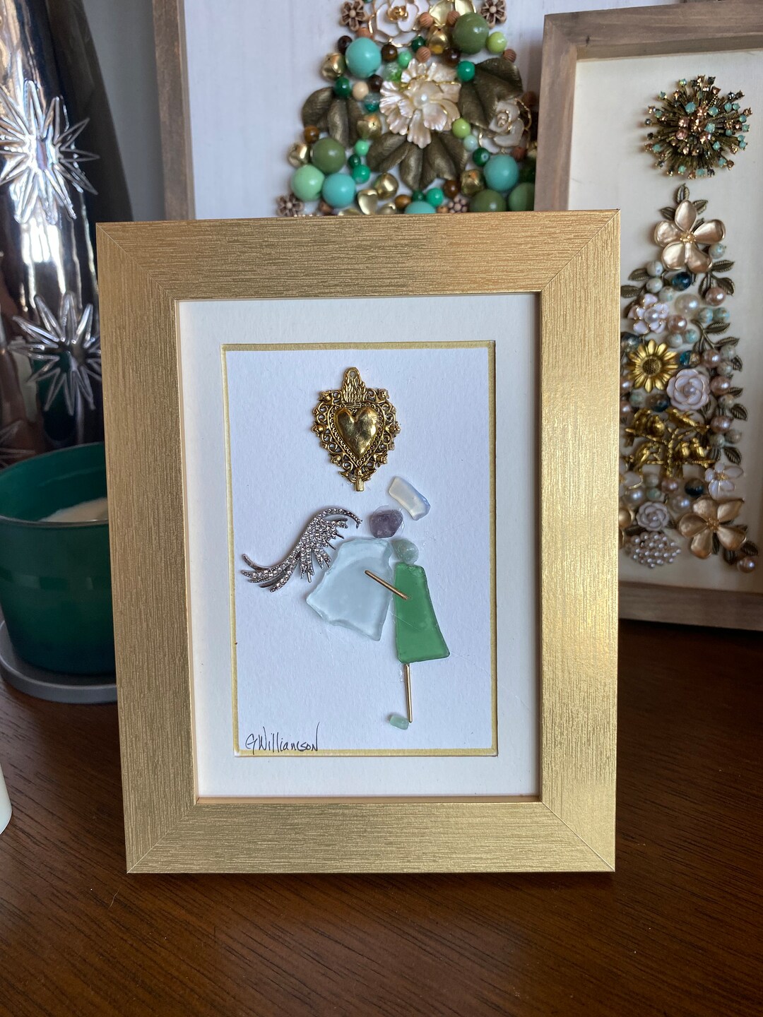 Angel Hug Sea Glass Art Framed Art - Etsy
