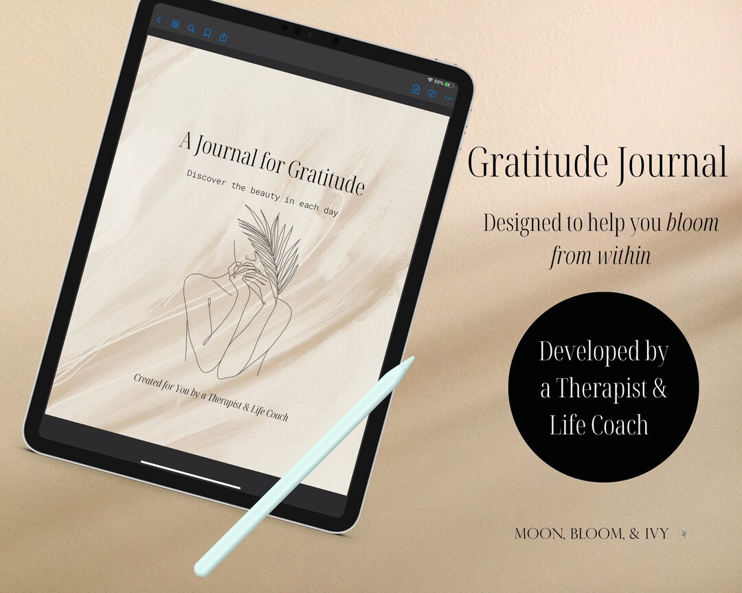 DIGITAL GRATITUDE JOURNAL, Gratitude Journal, Mindfulness Journal ...