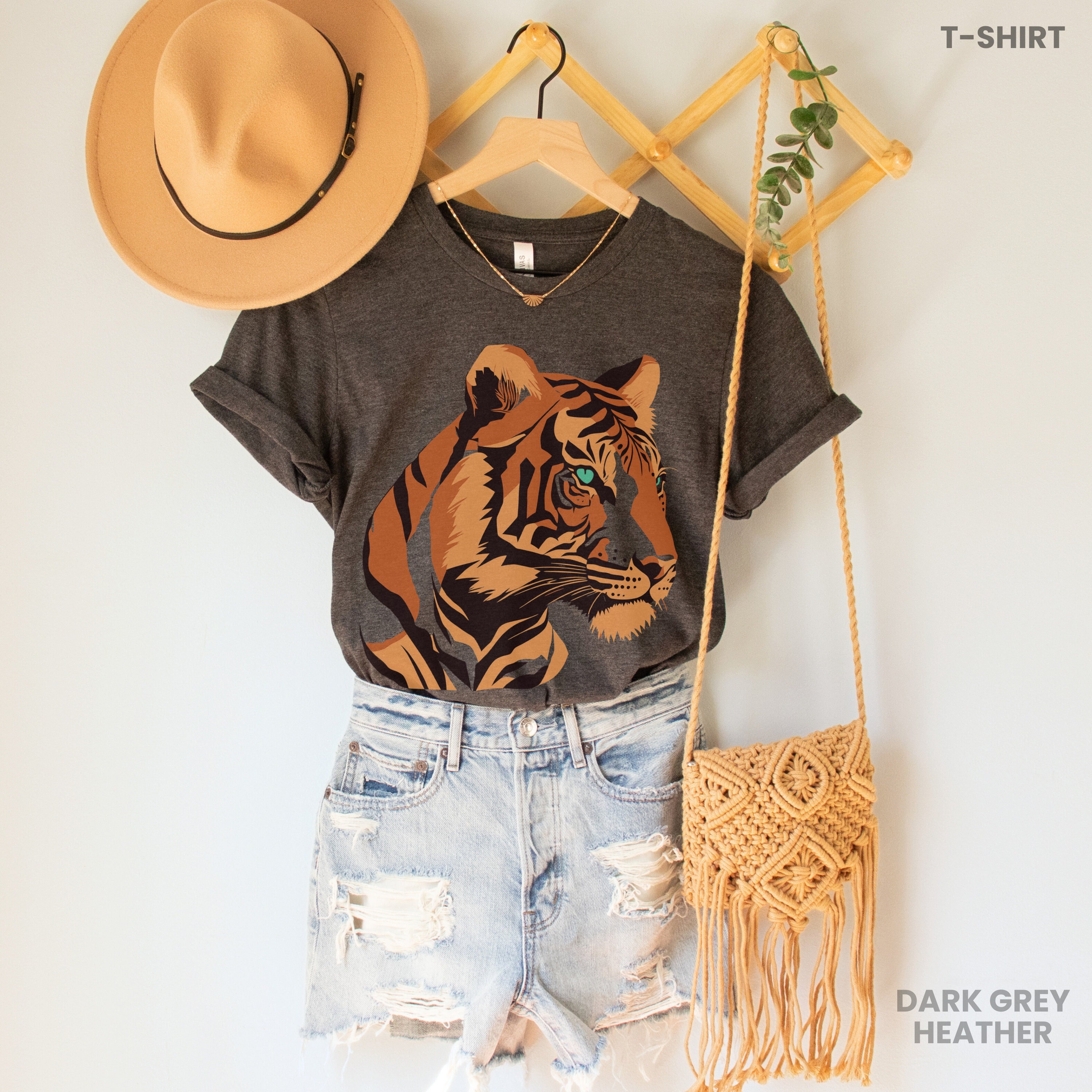 Oversized Tiger Face Sweatshirt, Retro Graphic Tee, Trendy Urban ...
