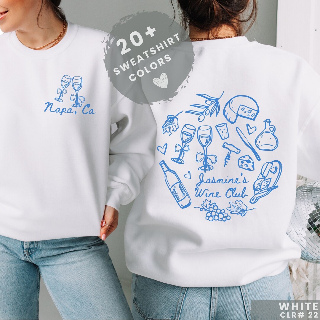 Wine Bachelorette Birthday Party Sweatshirt Custom Girls Trip Bday Bach ...