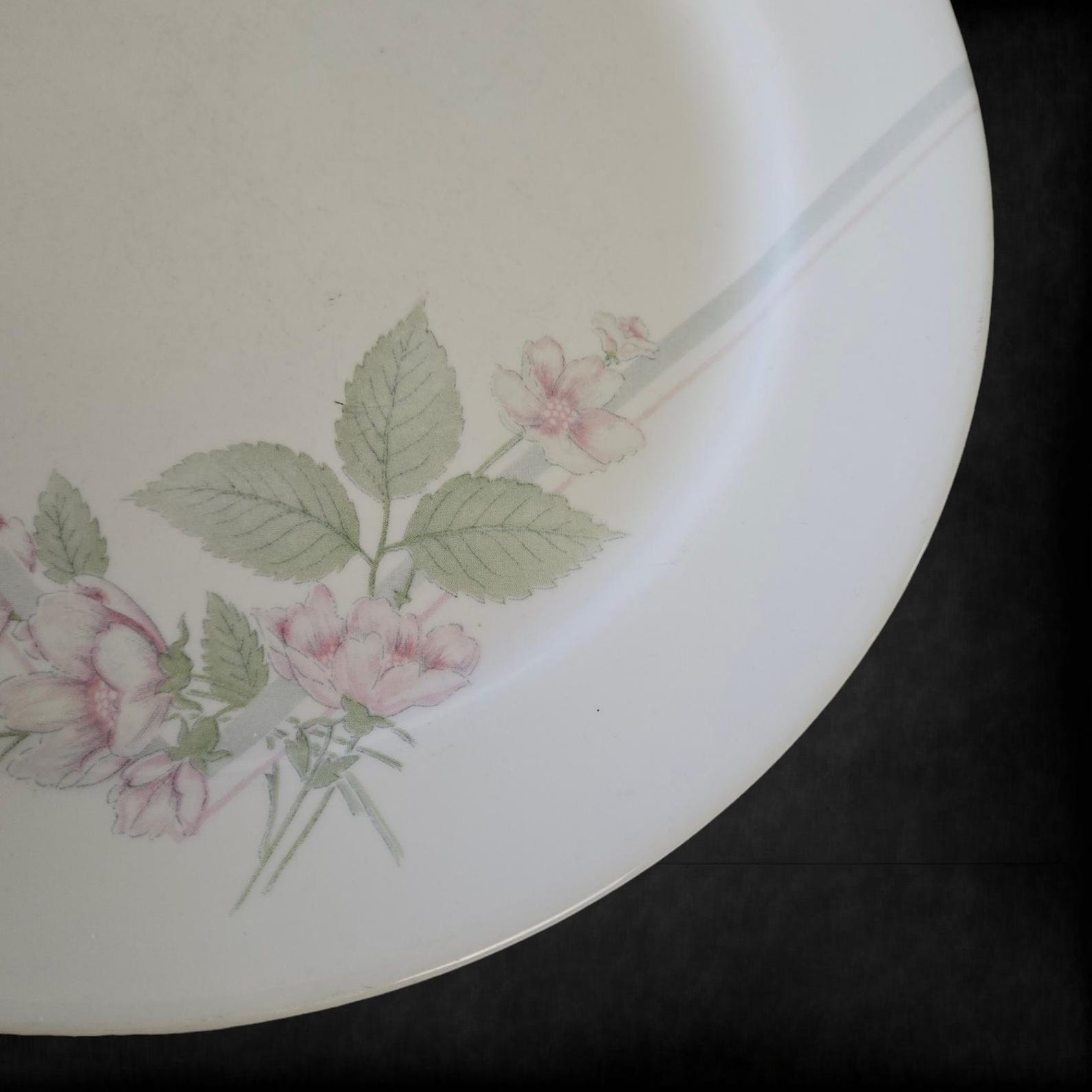 Vintage Corelle Corningware Veranda Pink Green Floral 10 Dinner Plates ...