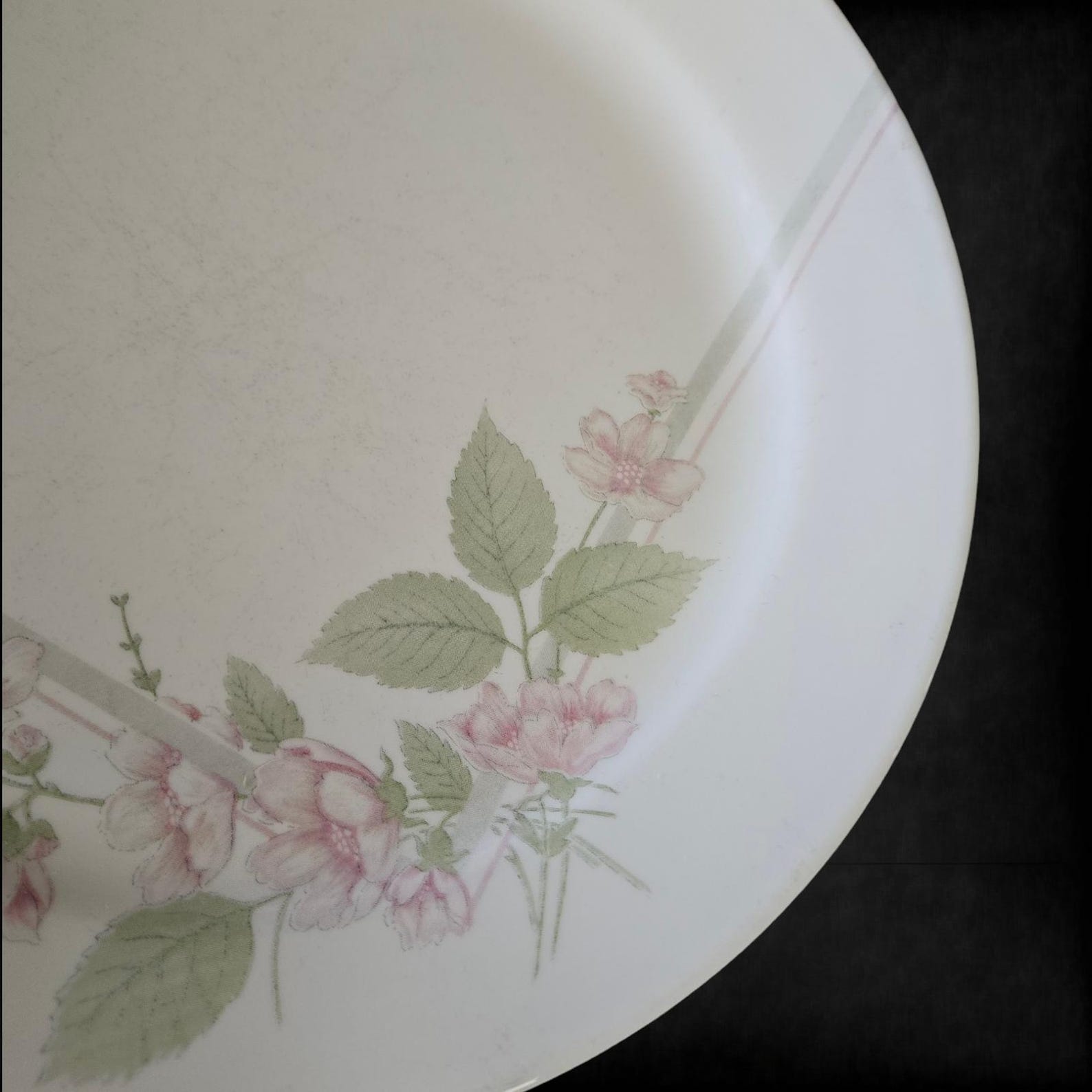 Vintage Corelle Corningware Veranda Pink Green Floral 10 Dinner Plates ...