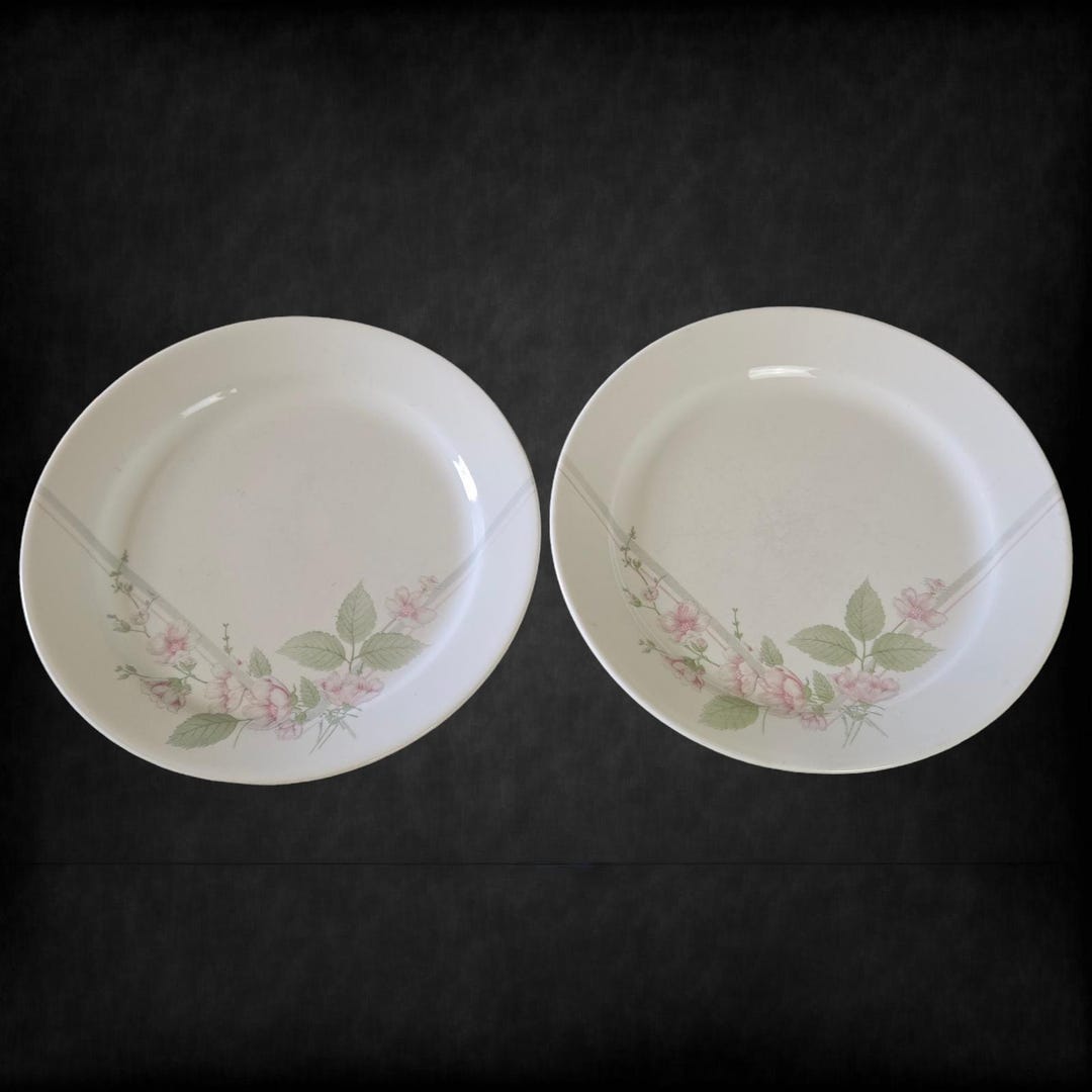 Vintage Corelle Corningware Veranda Pink Green Floral 10 Dinner Plates ...