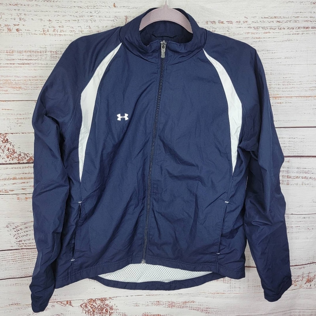 Under Armour Vintage Navy Blue Track Windbreaker Women's - Etsy