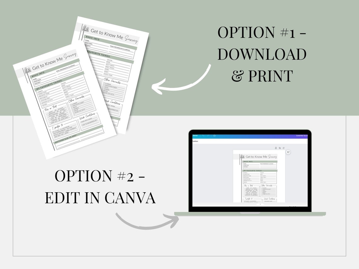Employee Favourites Survey, Fillable PDF, Coworker Question Survey ...
