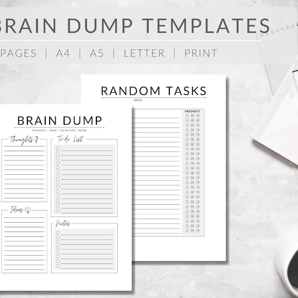 Brain Dump Template - Etsy