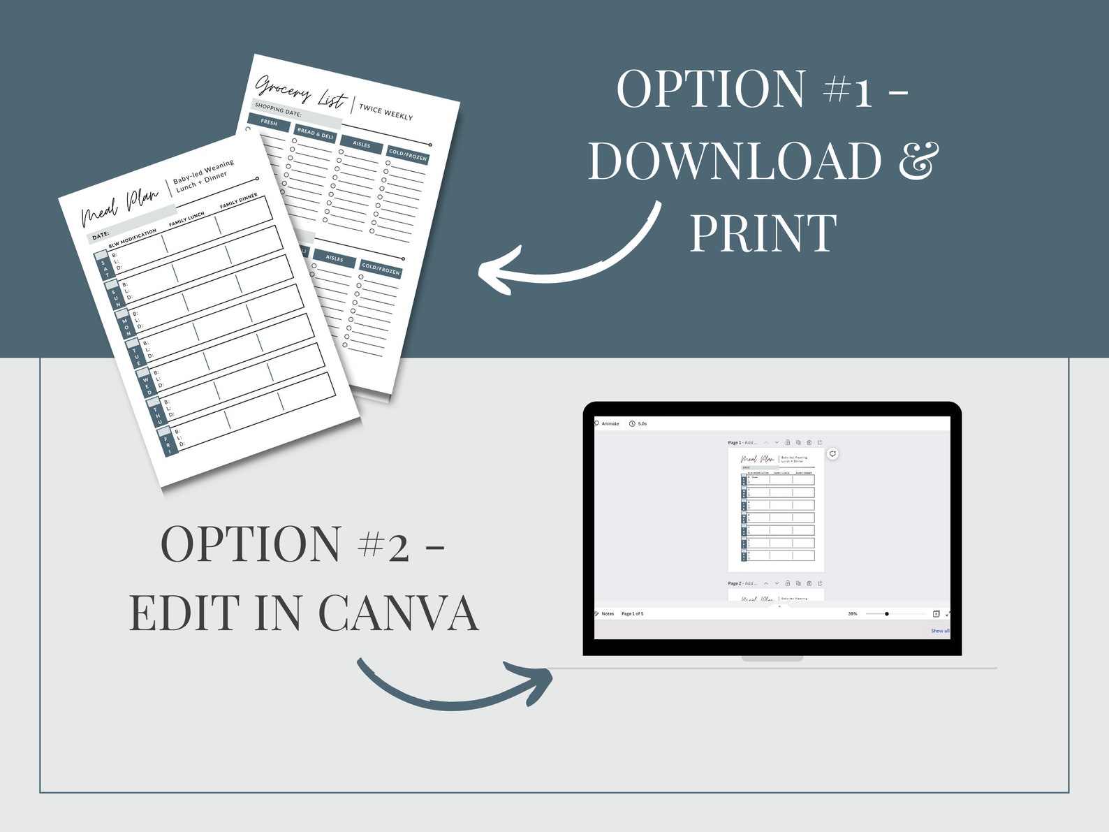 Baby-led Weaning Meal Planner, Printable Meal Plan Template, Daily Meal ...