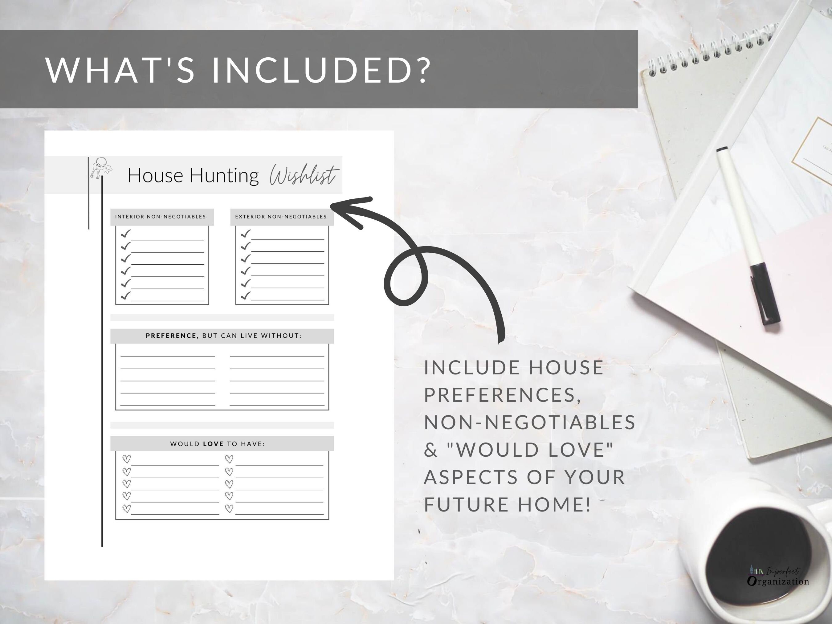 House Hunting Checklist: Printable Home Buyer Wishlist (CANVA Template ...