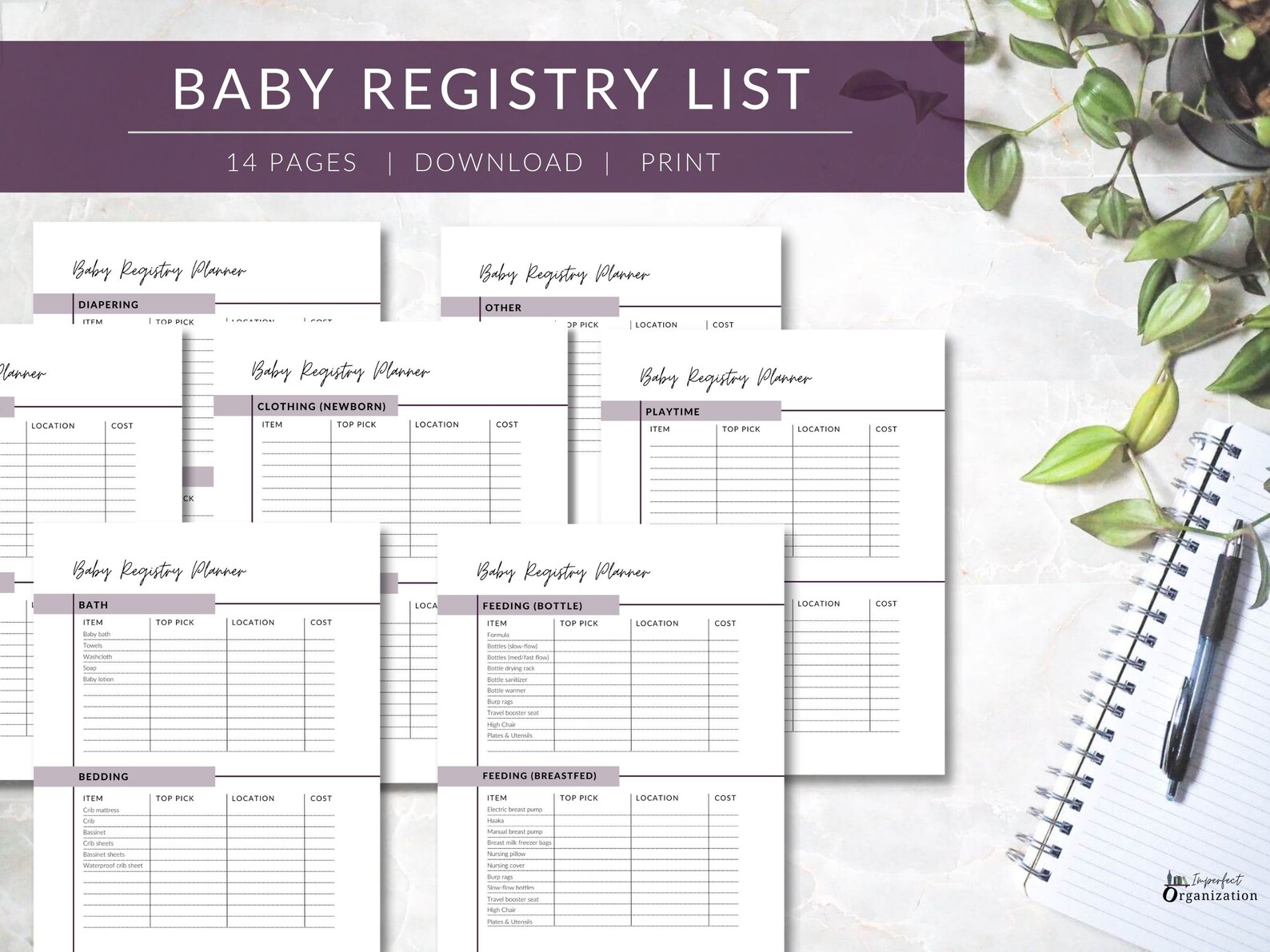 Baby Registry Planner: Printable Checklist Template (PDF) - Etsy