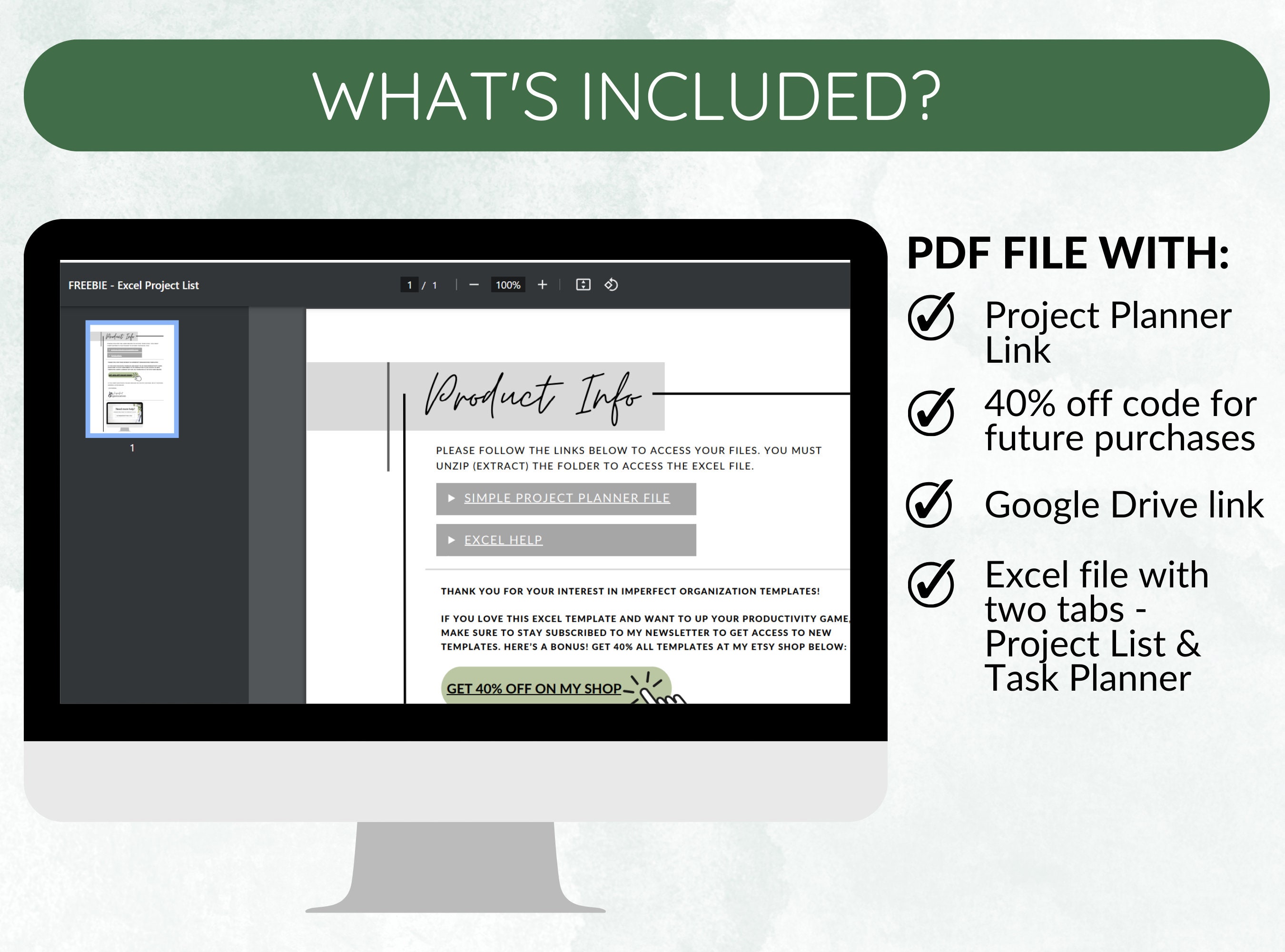 Excel Project Task Planner — Imperfect Organization