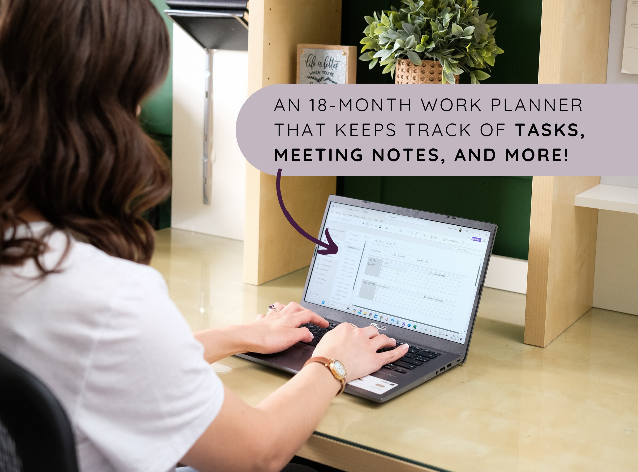 Onenote Planner for Work, 2024 2025 Professional Onenote Template, 18 ...