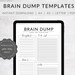 Brain Dump PDF Printable | A4, A5, Letter Brain Dump Templates | to Do ...