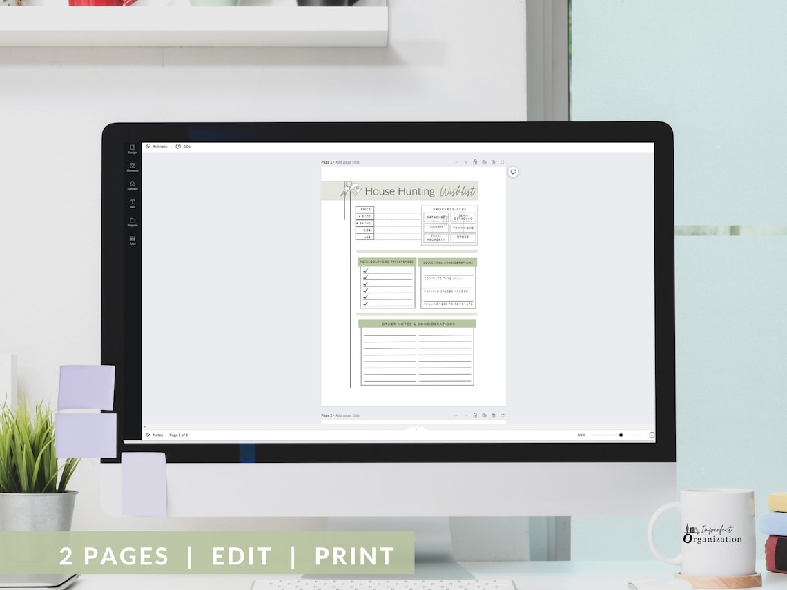 House Hunting Wishlist Template: Printable Home Buyer Checklist (CANVA ...
