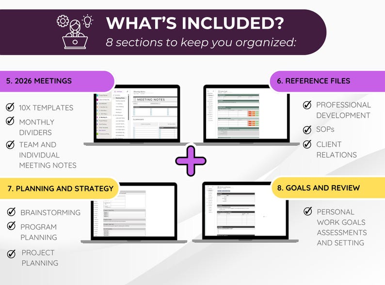 Onenote Work Planner 2025-2026: Professional Digital Template (PDF ...