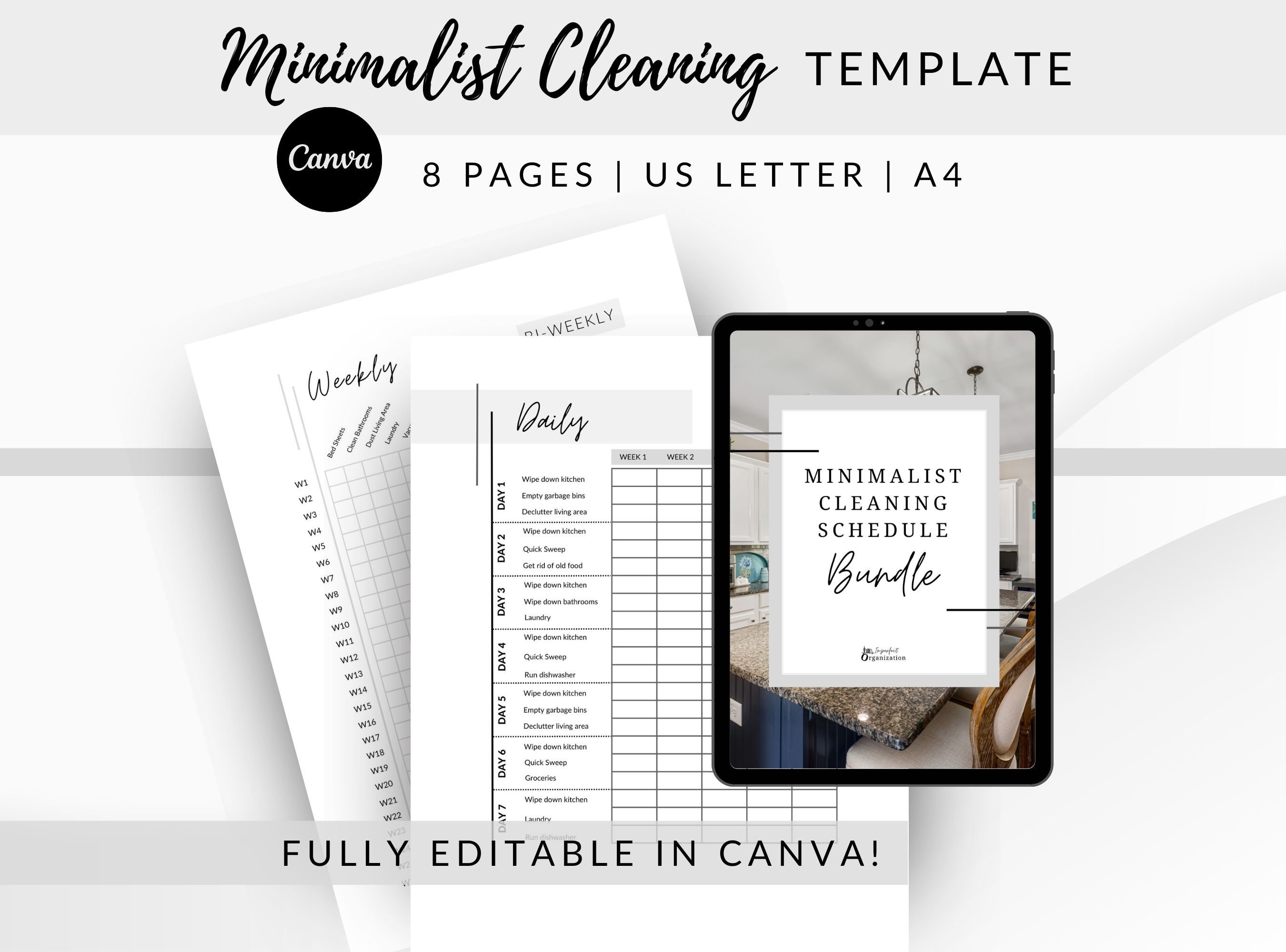 Minimalist Cleaning Checklists — Imperfect Organization