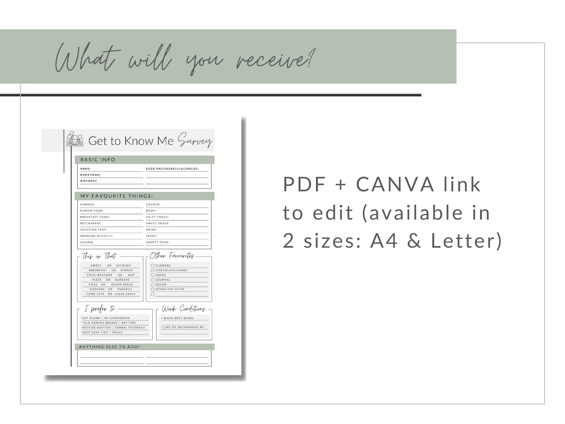 Employee Favourites Survey, Coworker Question Survey Printable ...