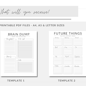 Brain Dump Printable A4, A5, Letter Brain Dump Templates to Do List ...