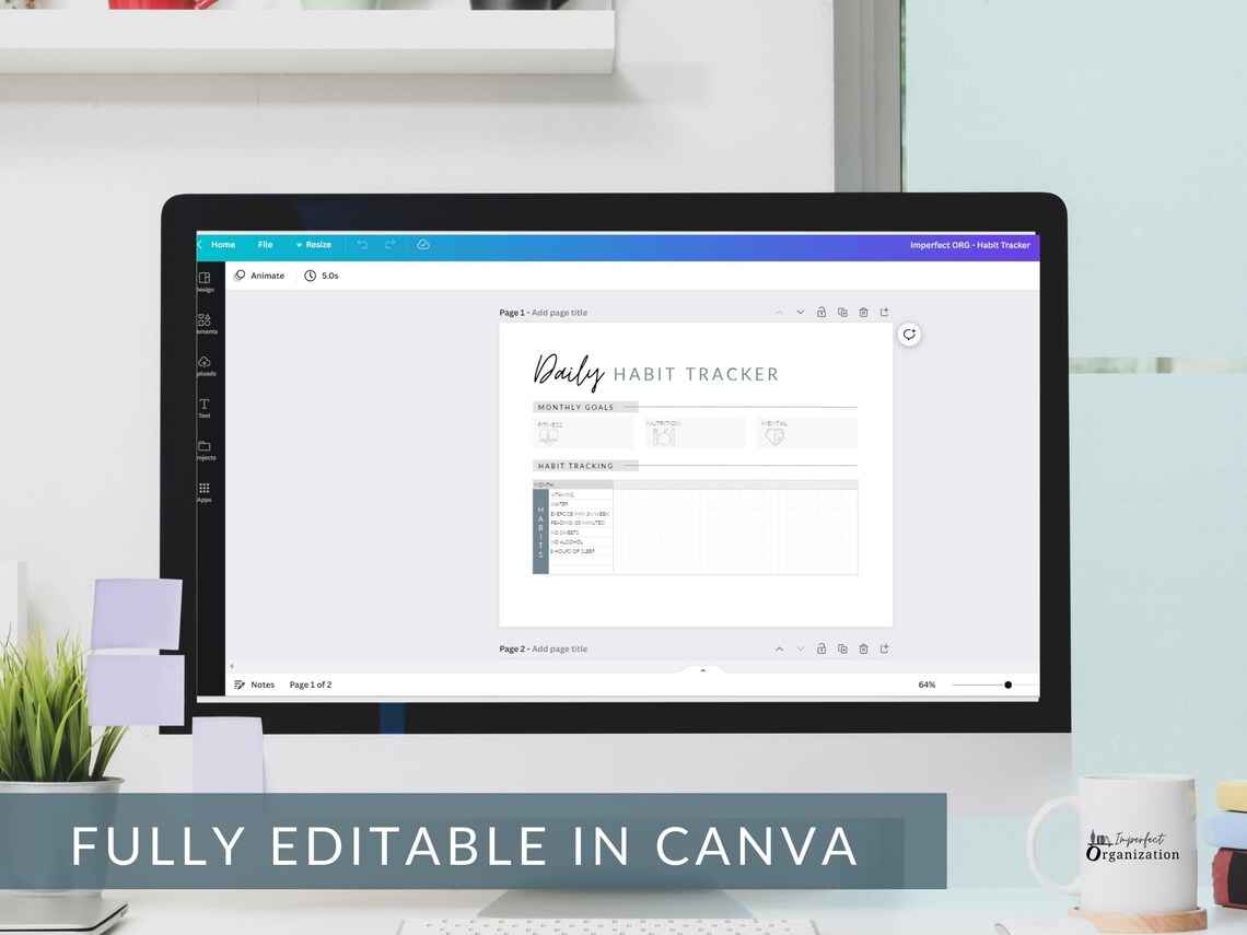 Health Habit Tracker Template Printable Personal Habit Tracker Personal ...