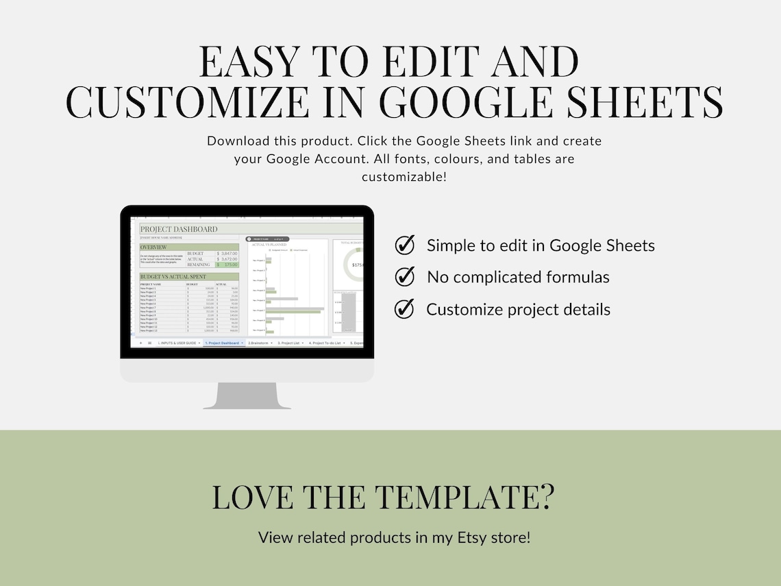 Home Renovation Planner Google Sheets Home Reno Spreadsheet House ...