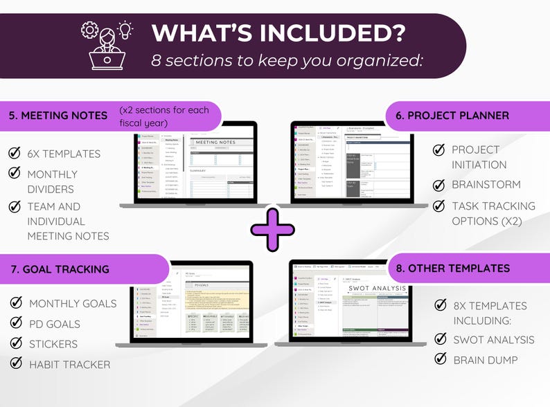 2025-2027 Onenote Planner Template: Professional Task Tracker (digital ...