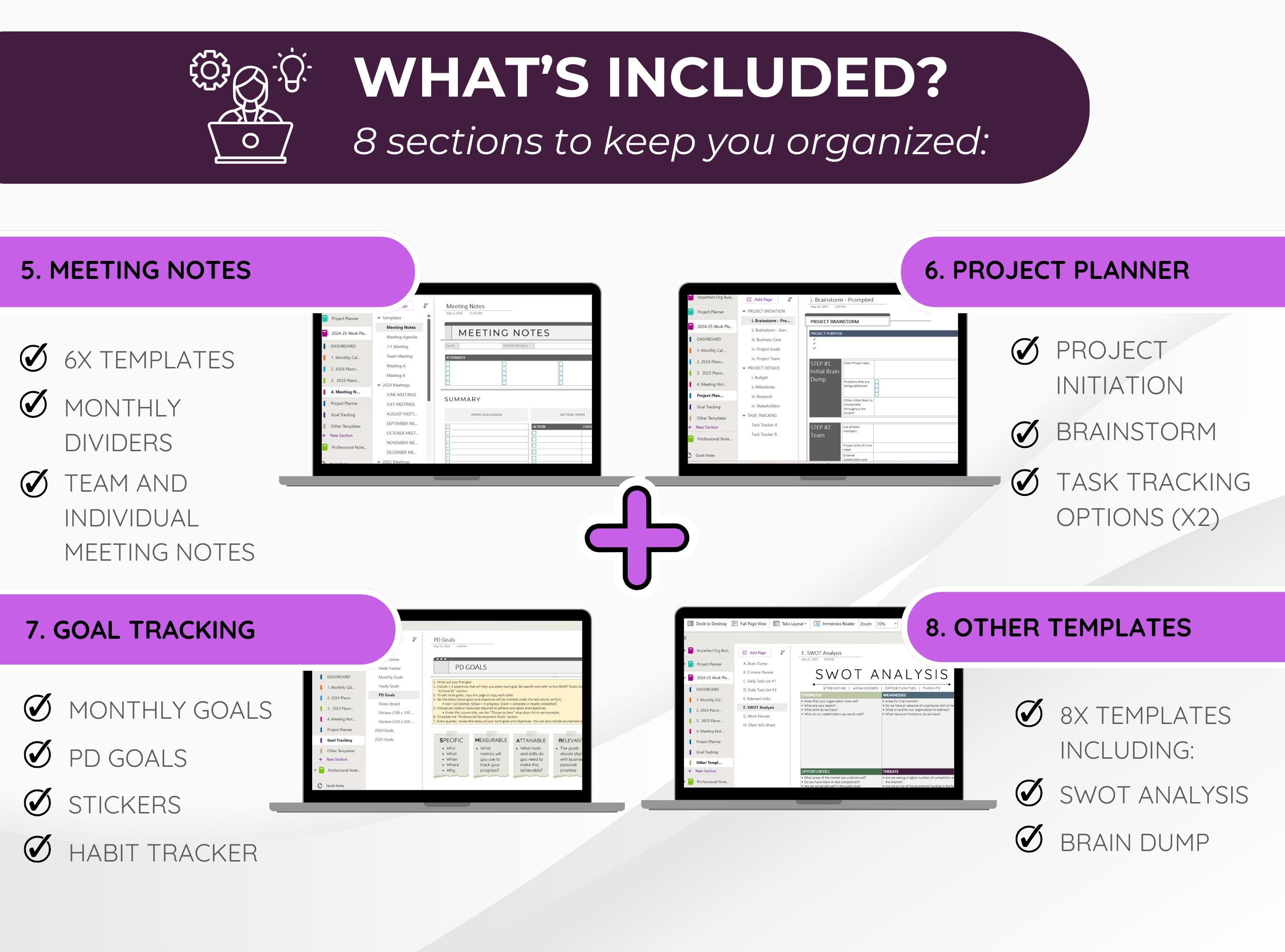 Bloc-notes TEAM OneNote, modèle OneNote professionnel, agenda Onenote ...